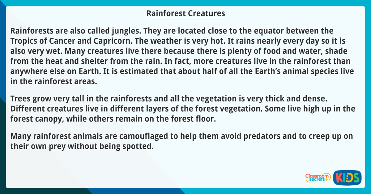 Year 3 Fact File Reading Comprehension 1 | Classroom Secrets Kids