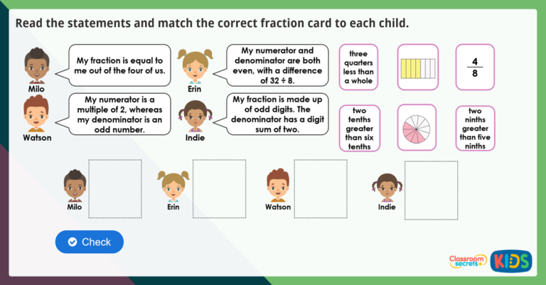 Year 3 Unit and Non-Unit Fractions Maths Challenge | Classroom Secrets Kids