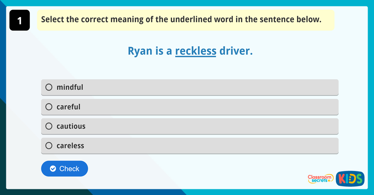 Year 3 Vocabulary Challenge 5 | Classroom Secrets Kids