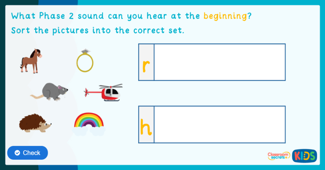 Phonics Phase 2 Identify the Sound Game 4 | Classroom Secrets Kids