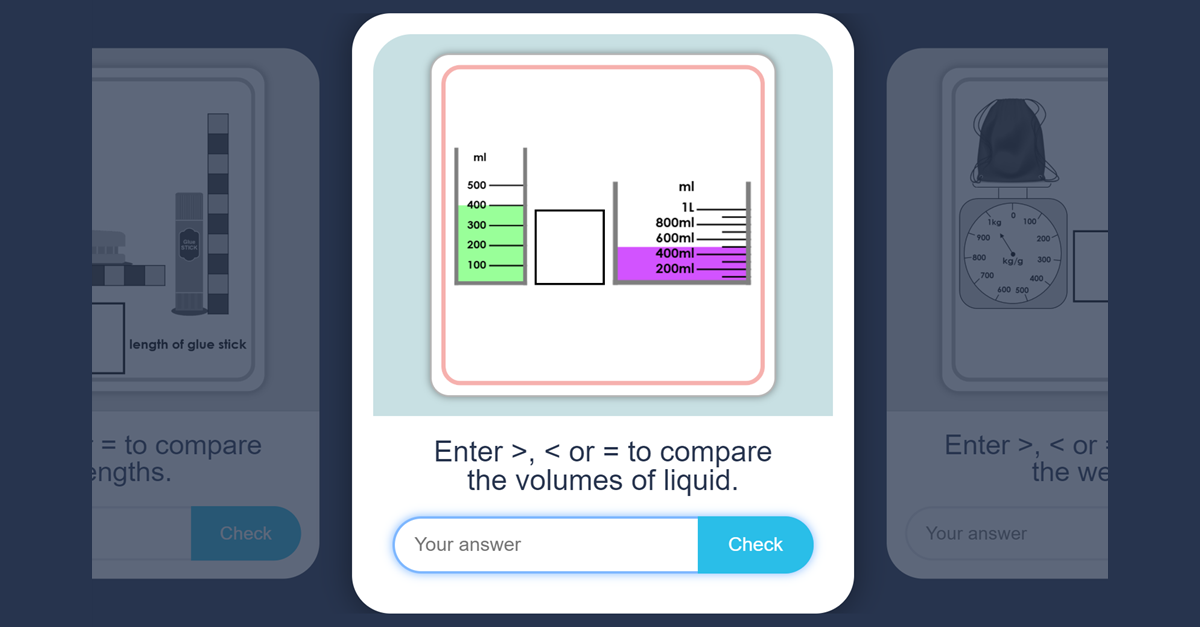 Year 2 Compare Measurements Flash Cards Game | Classroom Secrets Kids