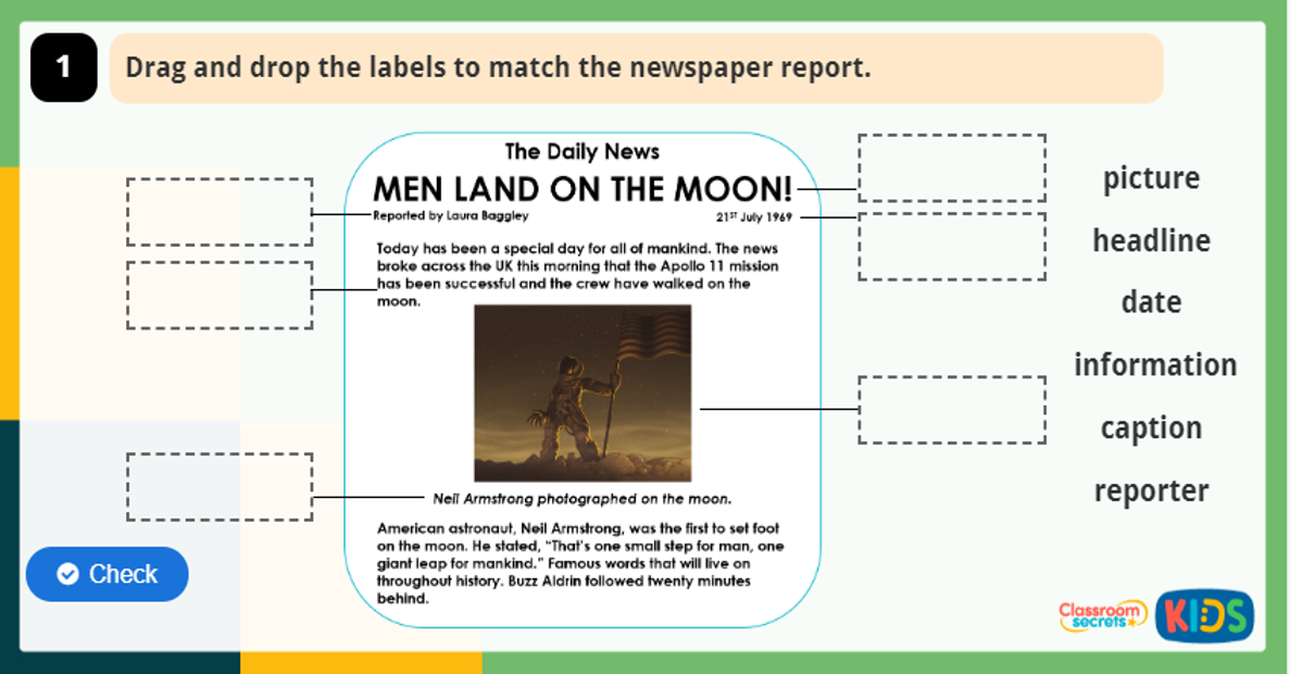 Year 2 Features of Texts Reading Challenge 2 | Classroom Secrets Kids