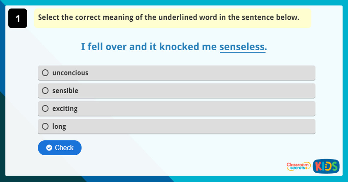 Year 3 Vocabulary Challenge 8 | Classroom Secrets Kids