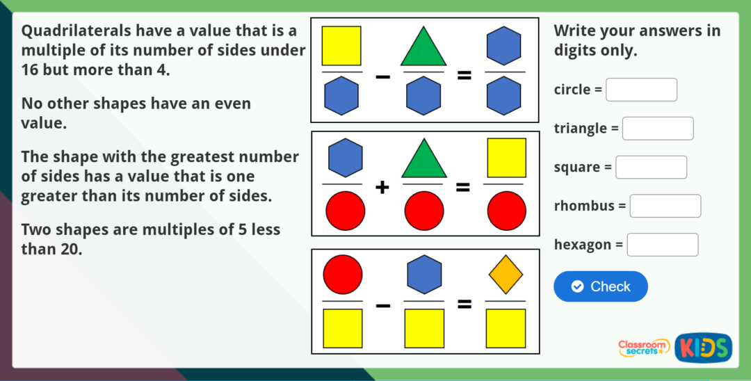 Year 4 Add and Subtract Fractions Maths Challenge | Classroom Secrets Kids