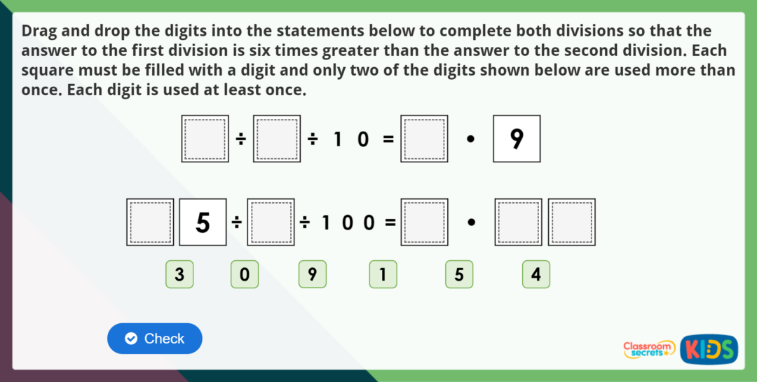 Year 4 Dividing by 10 and 100 Maths Challenge | Classroom Secrets Kids