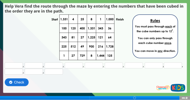 Year 5 Cube Numbers Maths Challenge | Classroom Secrets Kids