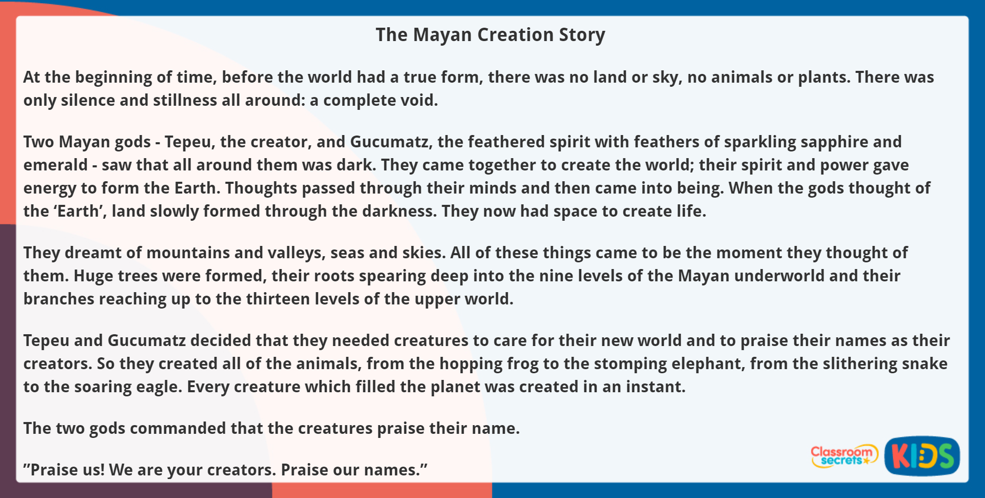 Year 5 Myths and Legends Reading Challenge | Classroom Secrets Kids