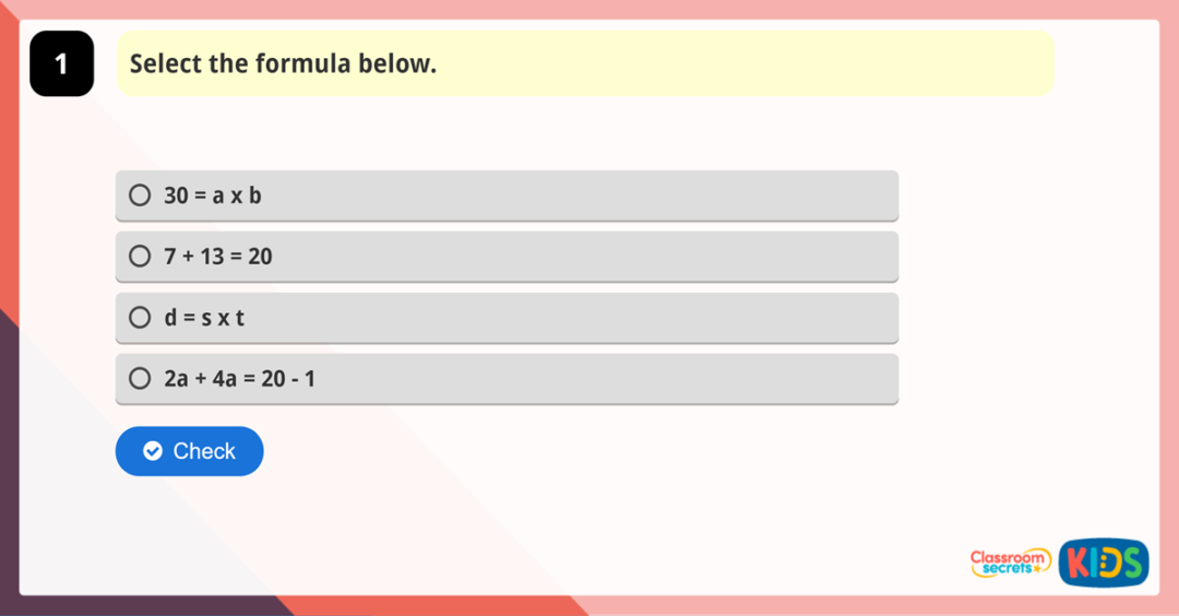 Year 6 Using Formulae Game | Classroom Secrets Kids