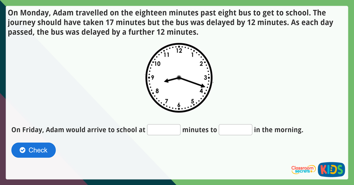 Year 3 Telling the Time Maths Challenge | Classroom Secrets Kids