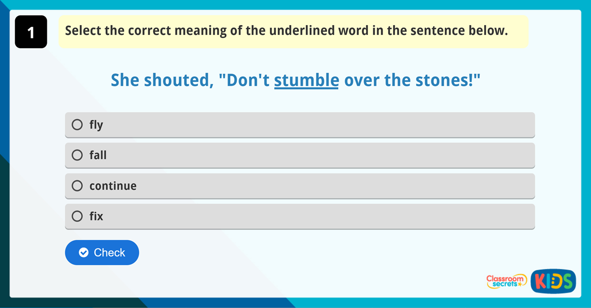 Year 3 Vocabulary Challenge 10 | Classroom Secrets Kids
