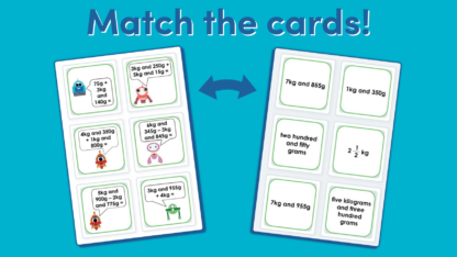 Year 3 Add and Subtract Mass Matching Game | Classroom Secrets Kids