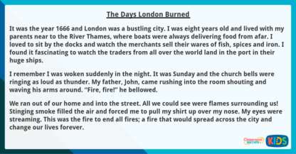 Year 4 Inference Reading Comprehension 1 The Fire of London | Classroom ...