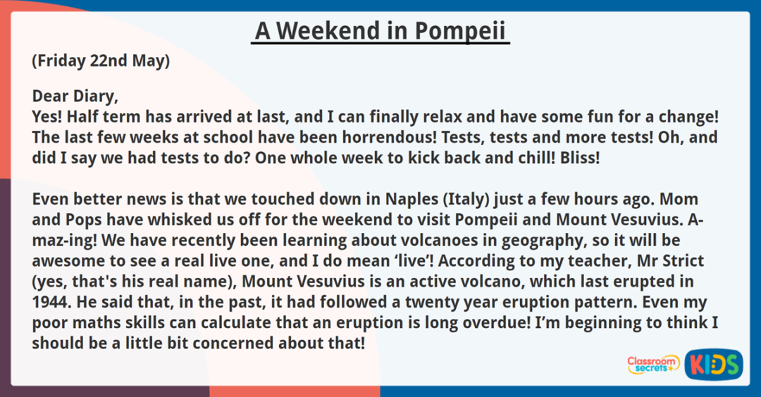 Year 6 Summarising Diary Entries Reading Comprehension | Classroom ...