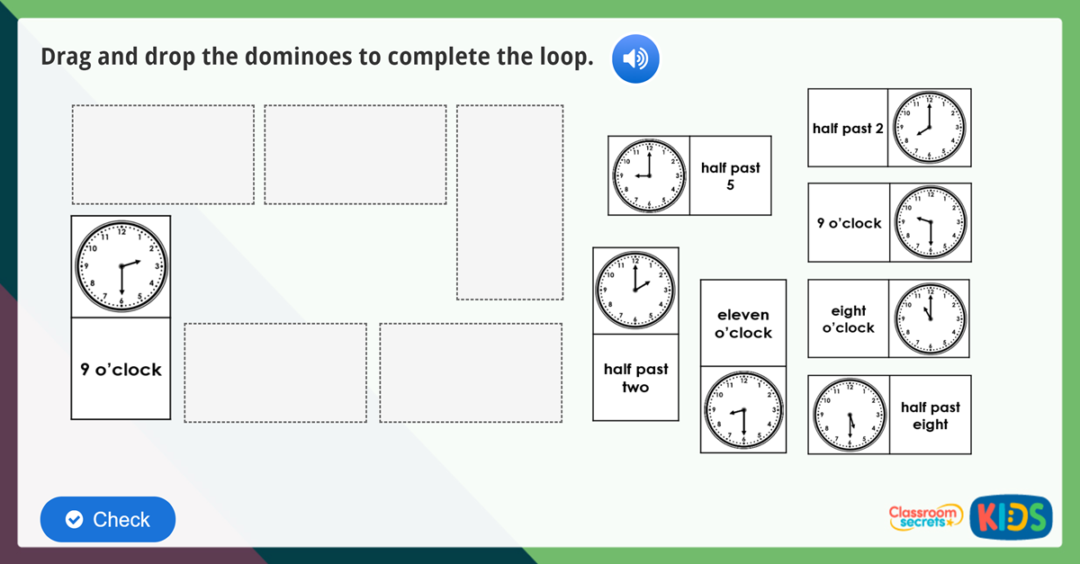 Year 1 O'Clock and Half Past Maths Challenge | Classroom Secrets Kids