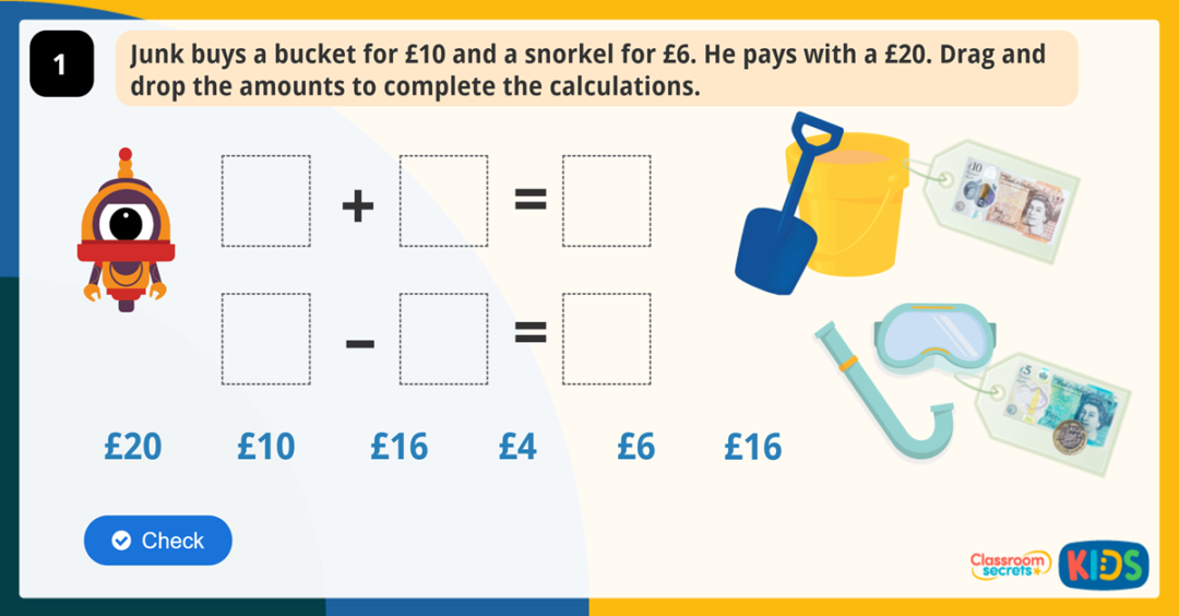 Year 2 Money Problems Game | Classroom Secrets Kids