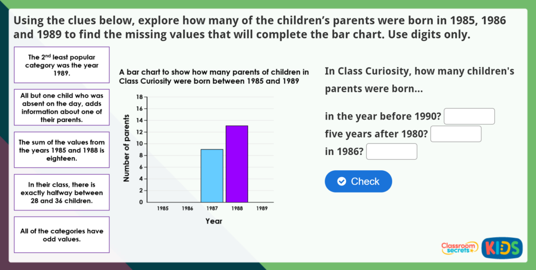Year 3 Interpreting Data Maths Challenge | Classroom Secrets Kids