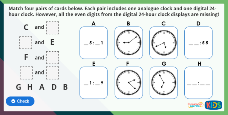 Year 4 24-Hour Clocks Maths Challenge | Classroom Secrets Kids