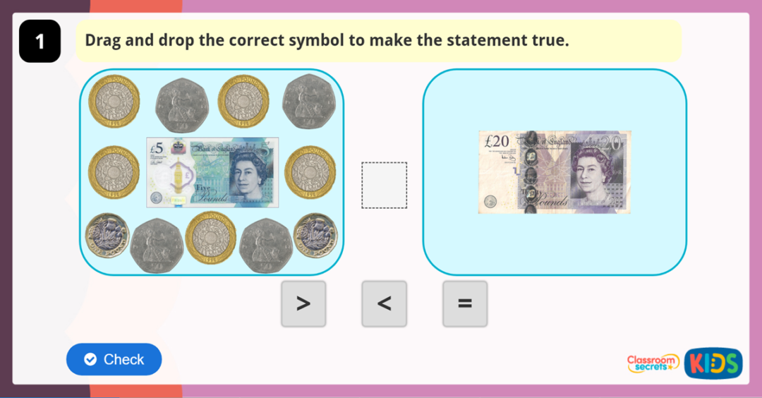 Year 4 Comparing Money Game | Classroom Secrets Kids