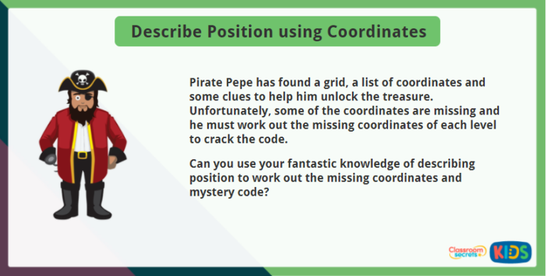 Year 4 Describe Position using Coordinates Maths Challenge | Classroom ...