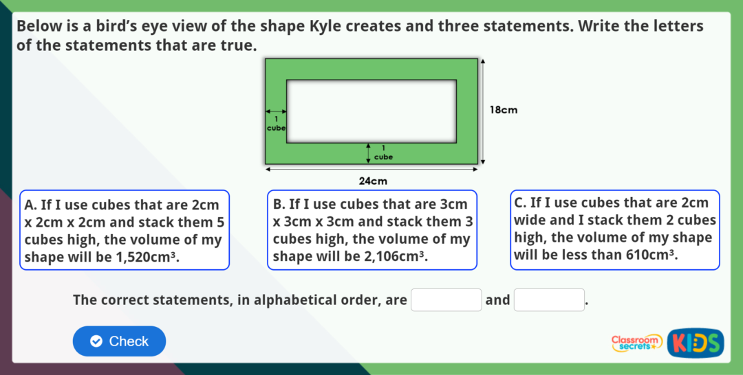 Year 5 Estimate Volume Maths Challenge | Classroom Secrets Kids