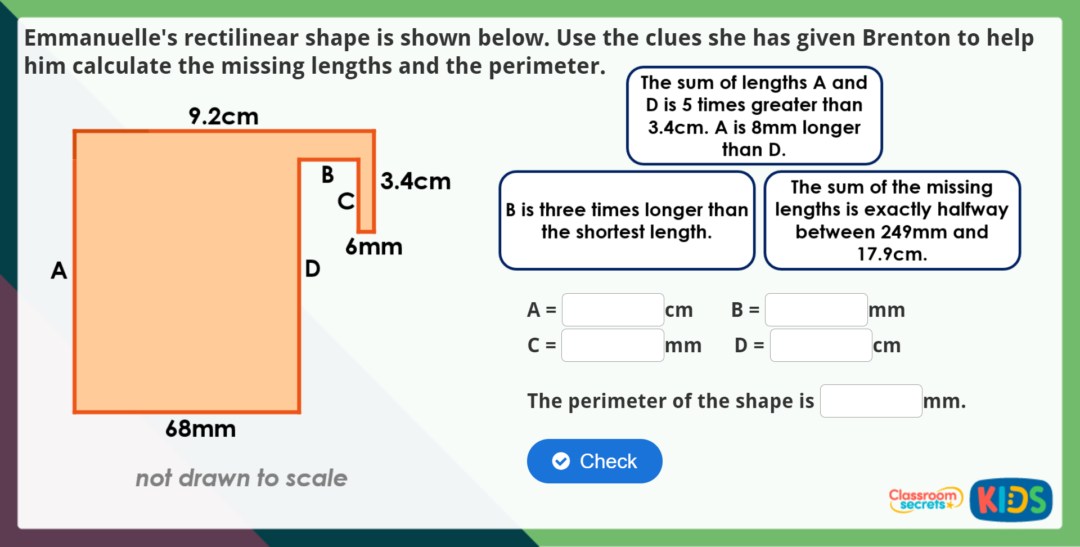 Year 5 Missing Lengths Maths Challenge | Classroom Secrets Kids