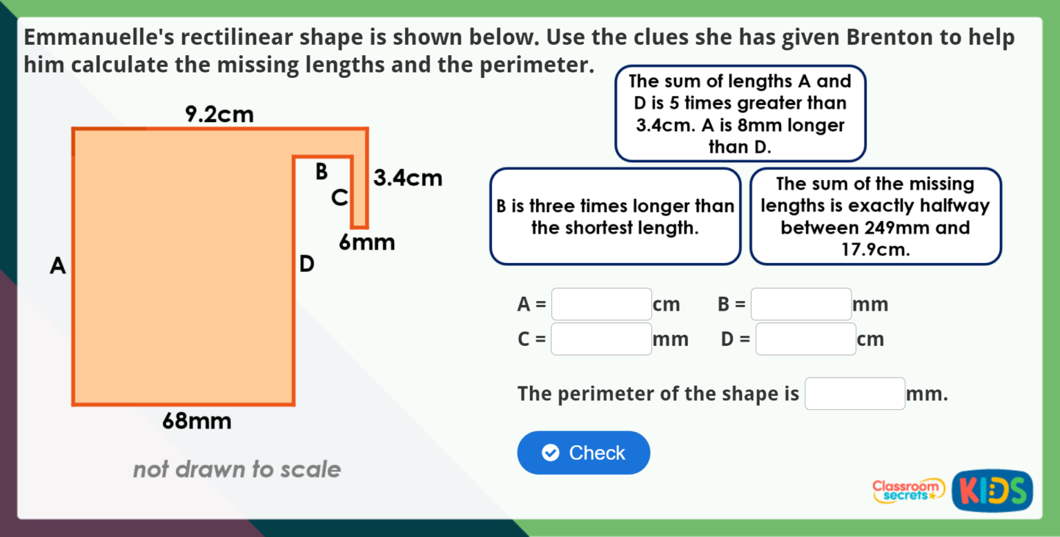 Year 5 Missing Lengths Maths Challenge | Classroom Secrets Kids