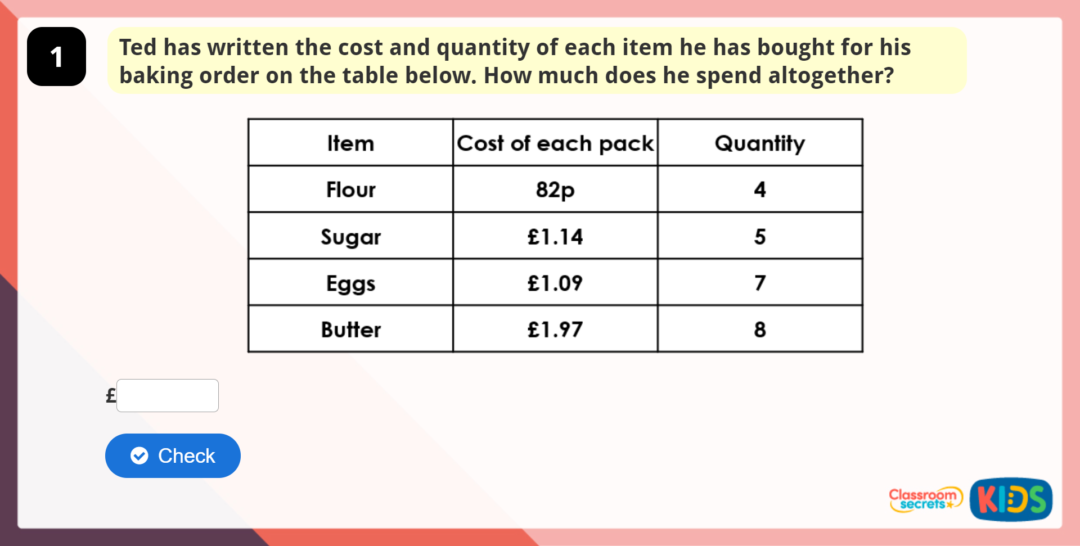 Year 5 Problems with Money Game | Classroom Secrets Kids