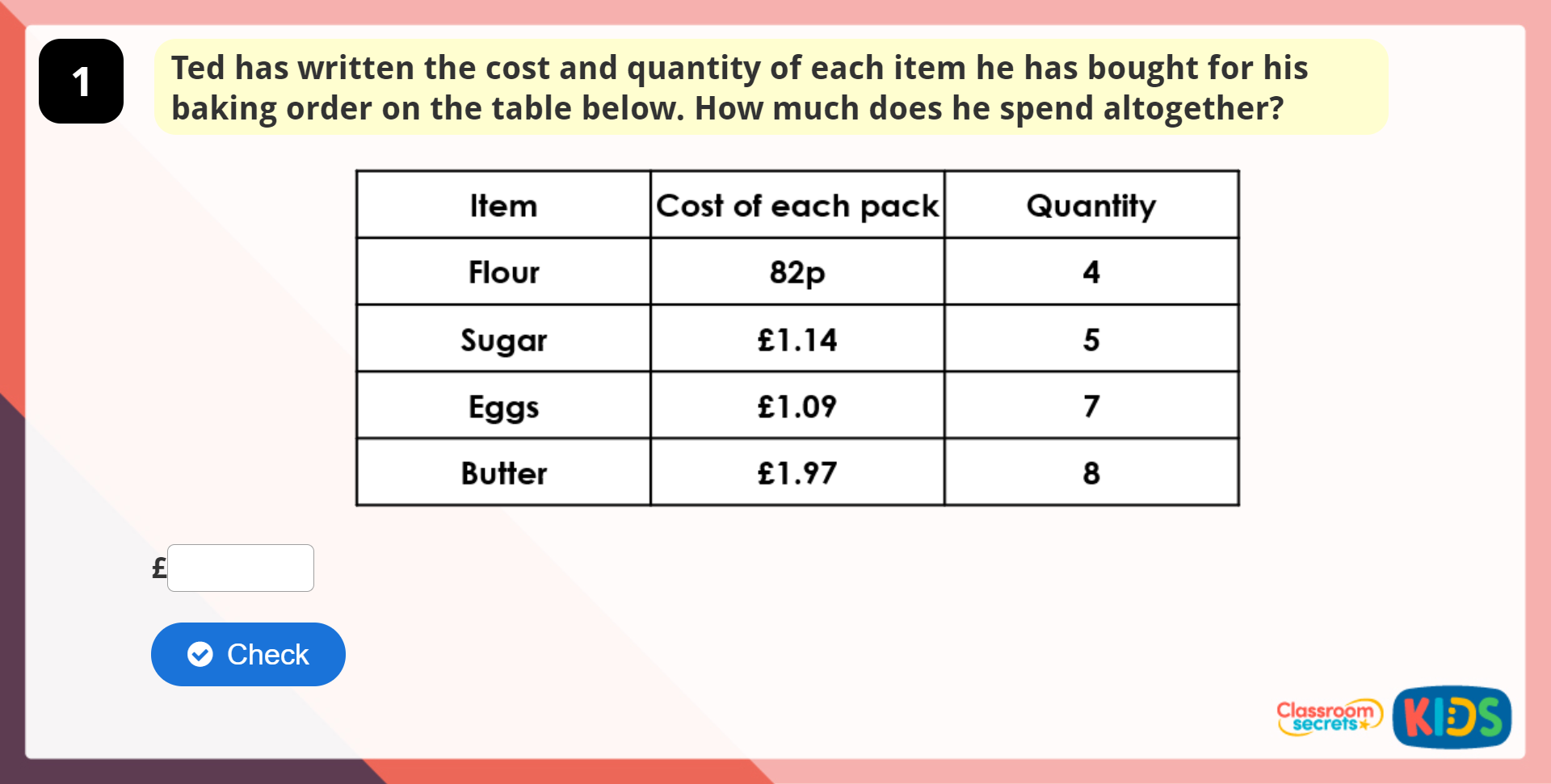 Year 5 Problems with Money Game | Classroom Secrets Kids