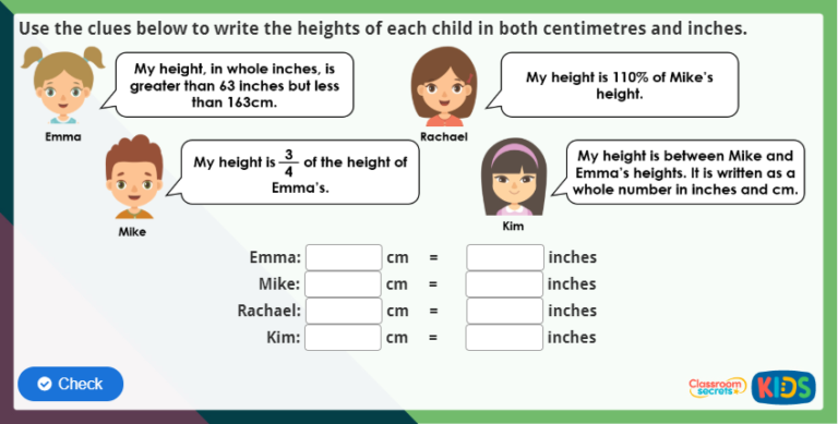 Year 6 Convert Units of Measure Maths Challenge | Classroom Secrets Kids