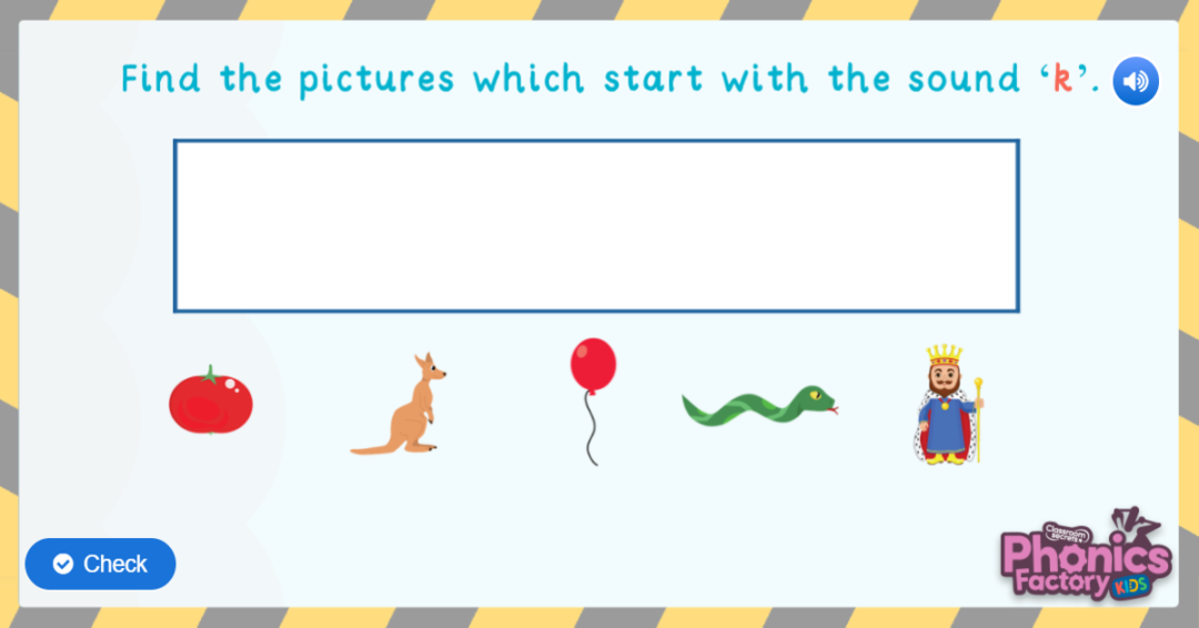 Phonics Phase 2 k Sound Game in the Phonics Factory | Classroom Secrets ...