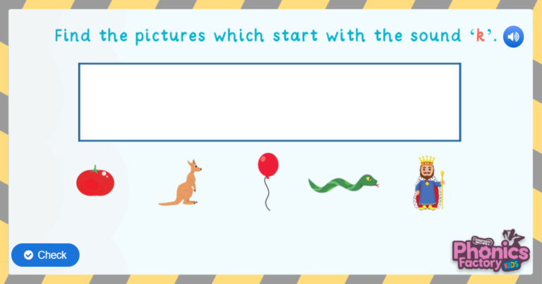 Phonics Phase 2 k Sound Game in the Phonics Factory | Classroom Secrets ...