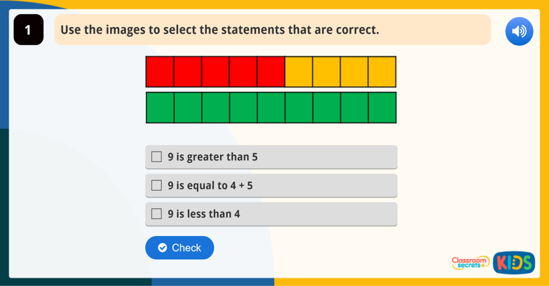 Year 1 Compare Statements 1 Game | Classroom Secrets Kids
