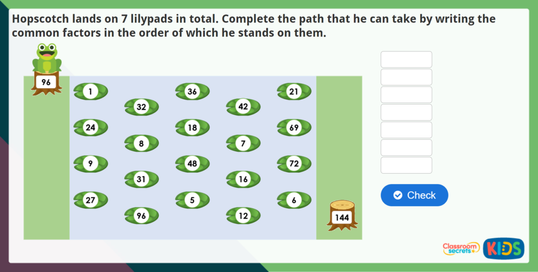 Year 5 Common Factors Maths Challenge | Classroom Secrets Kids