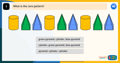 Year 1 Patterns with 2D and 3D Shapes Game | Classroom Secrets Kids