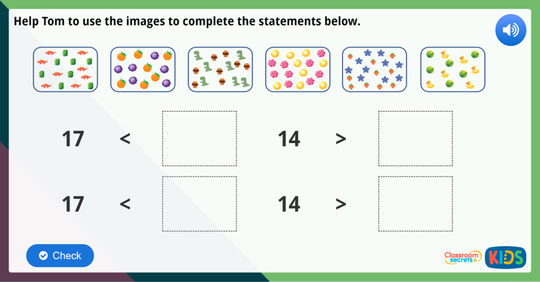 Year 1 Compare Groups of Objects Maths Challenge | Classroom Secrets Kids