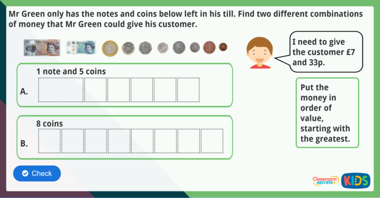 Year 2 Select Money Maths Challenge | Classroom Secrets Kids