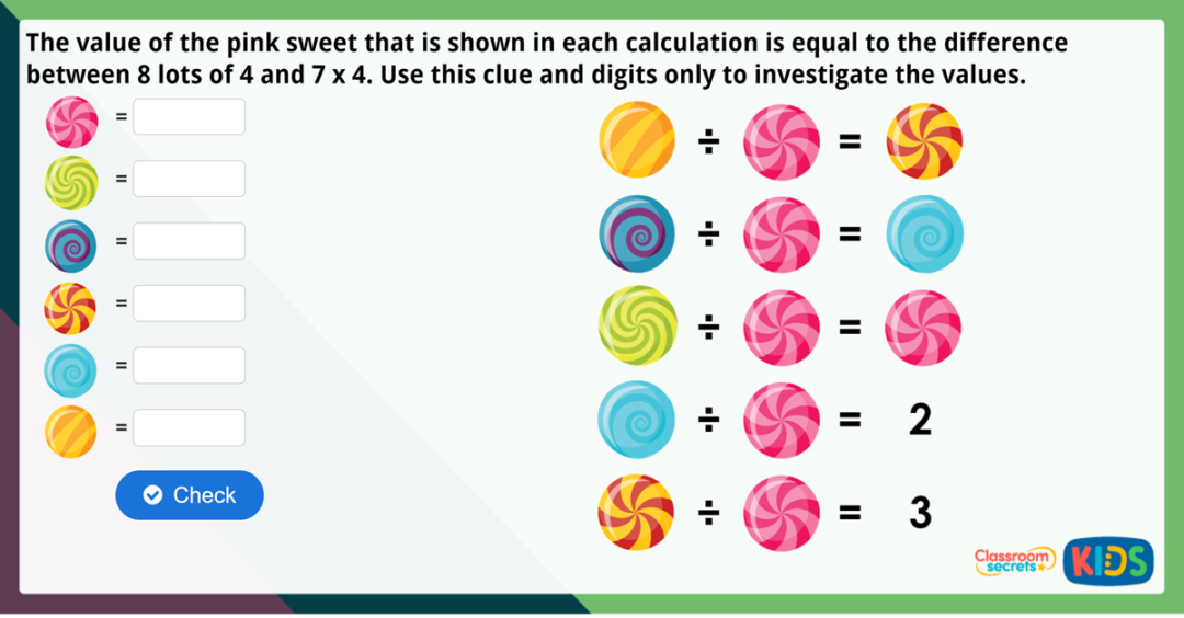Year 3 Divide by 4 Maths Challenge | Classroom Secrets Kids