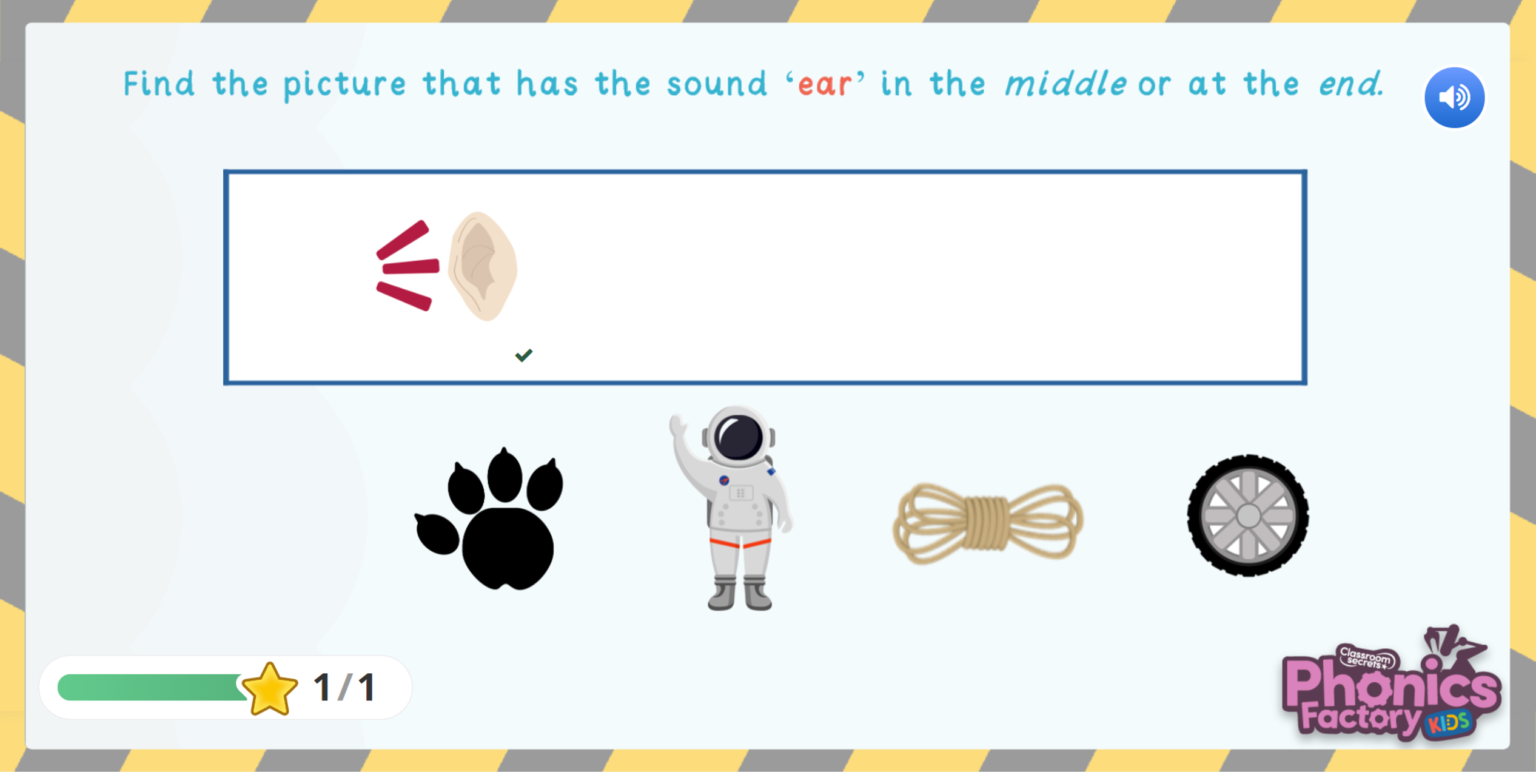 Phonics Phase 3 ear Sound Game in the Phonics Factory | Classroom ...