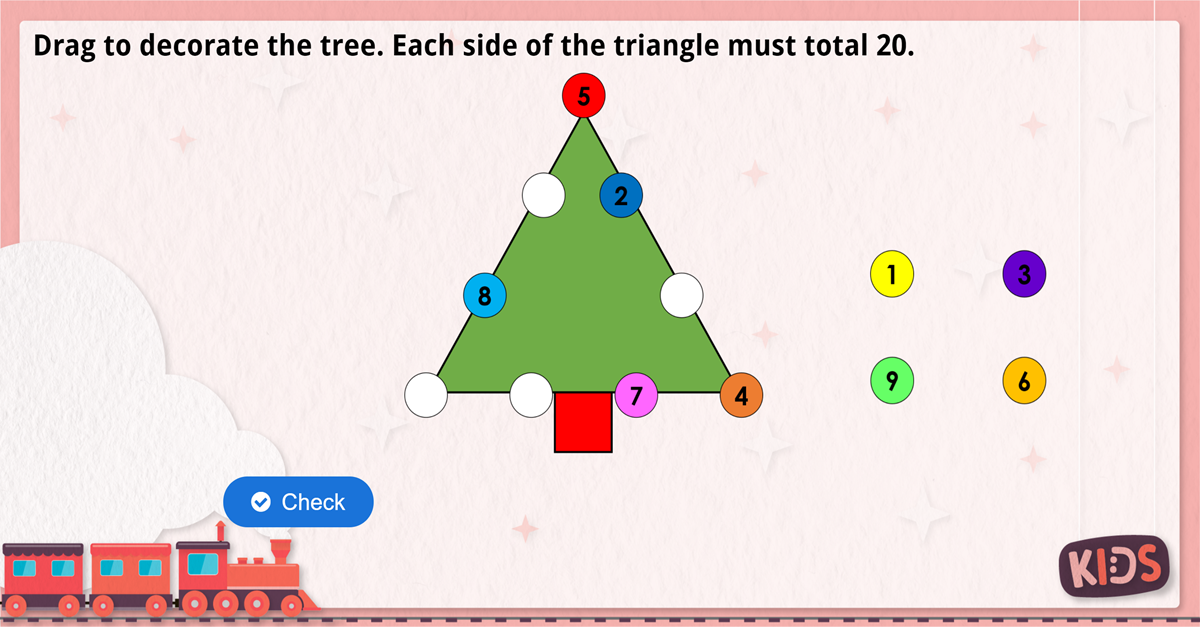 Year 2 Christmas Maths Magic Triangles Game | Classroom Secrets Kids