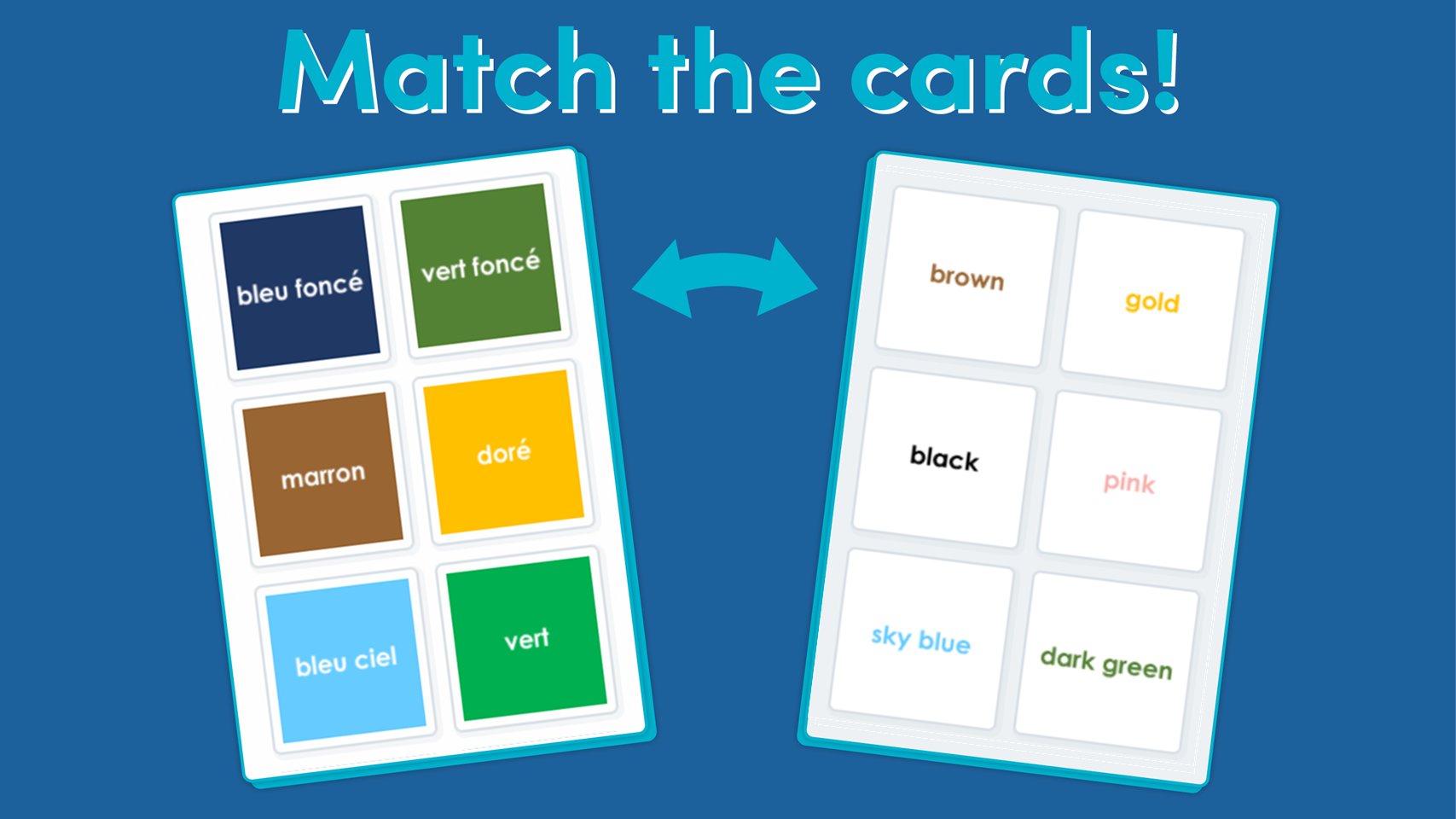 Printable Matching Game French Colors