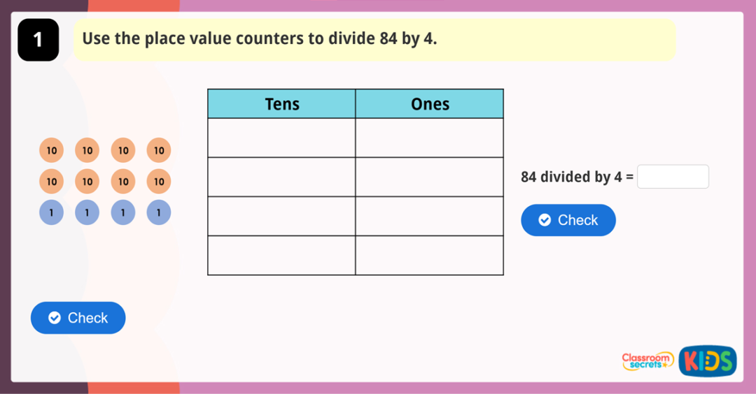Year 3 Divide 2 Digits by 1 Digit 1 Game | Classroom Secrets Kids