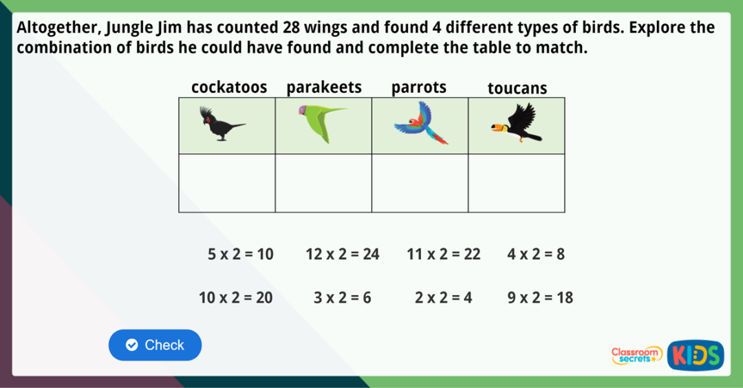 Year 2 The 2 Times Table Maths Challenge | Classroom Secrets Kids