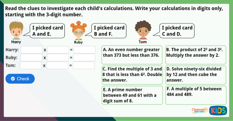 Year 5 Multiply 3 Digits by 2 Digits Maths Challenge | Classroom ...