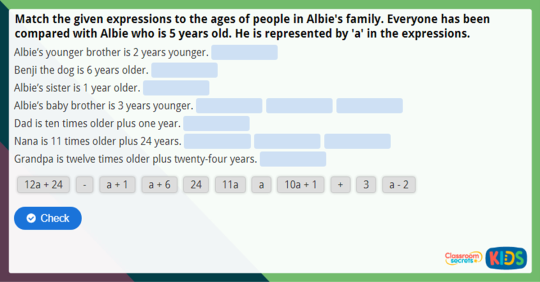 Year 6 Forming Expressions Maths Challenge | Classroom Secrets Kids