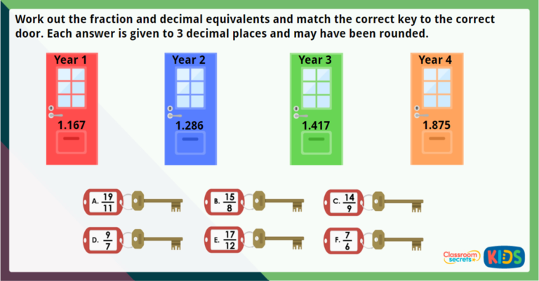 Year 6 Fractions to Decimals 2 Maths Challenge | Classroom Secrets Kids