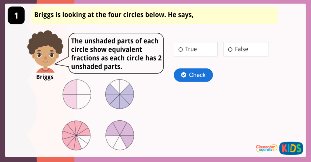 Year 4 Equivalent Fractions 2 Game | Classroom Secrets Kids