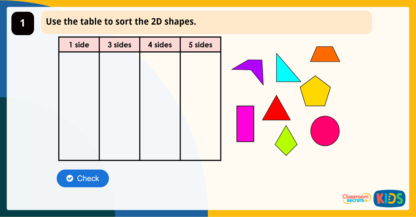 Year 2 Count Sides on 2D Shapes Game | Classroom Secrets Kids