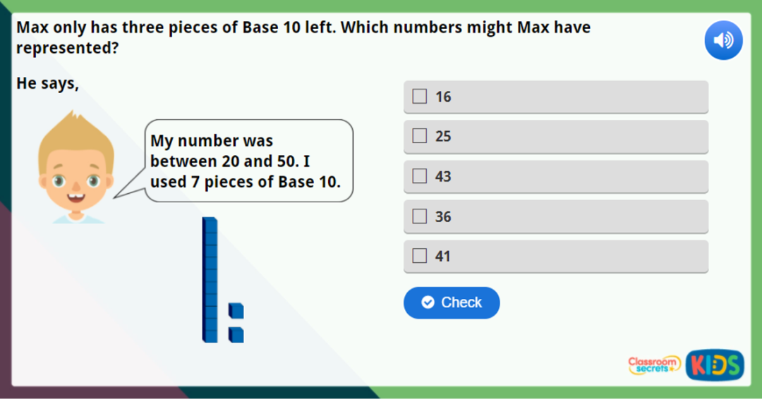 Year 1 Represent Numbers to 50 Maths Challenge | Classroom Secrets Kids