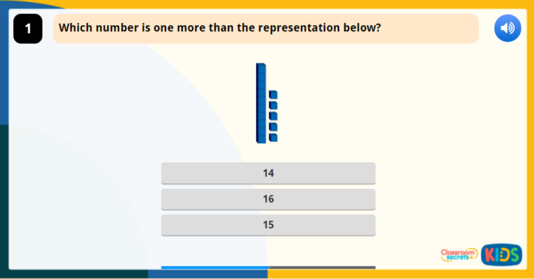 Year 1 Count One More and One Less Game | Classroom Secrets Kids