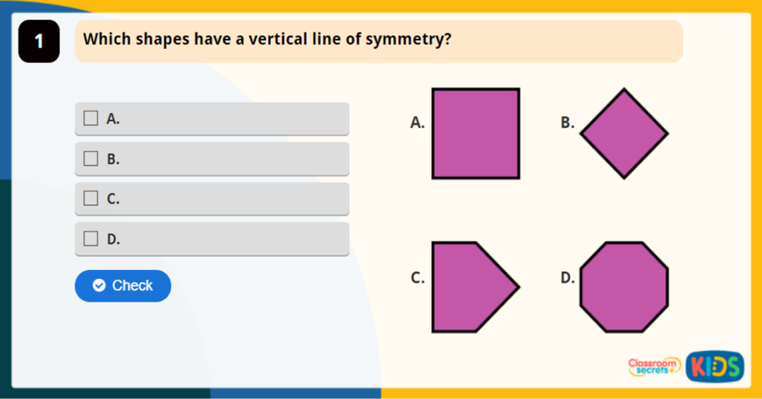 Year 2 Lines of Symmetry Game | Classroom Secrets Kids